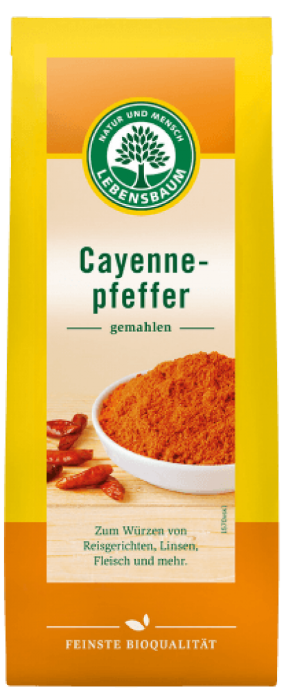 PIMENTA CAYENNE MOÍDA BIO 50G LEBENSBAUM - BIOCABAZ - CABAZES BIOLÓGICOS