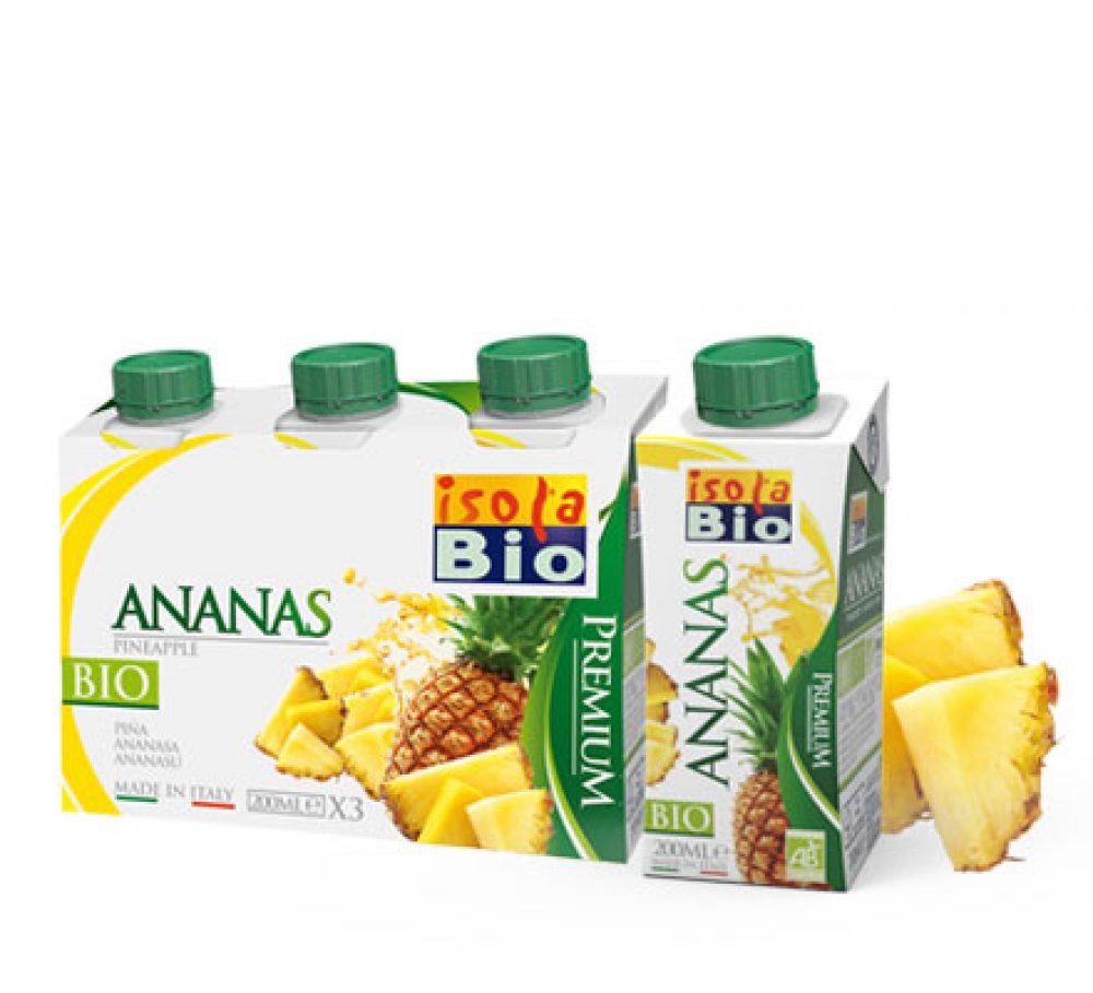 SUMO DE ANANÁS PREMIUM BIO 3X200ML ISOLA - BIOCABAZ - CABAZES BIOLÓGICOS