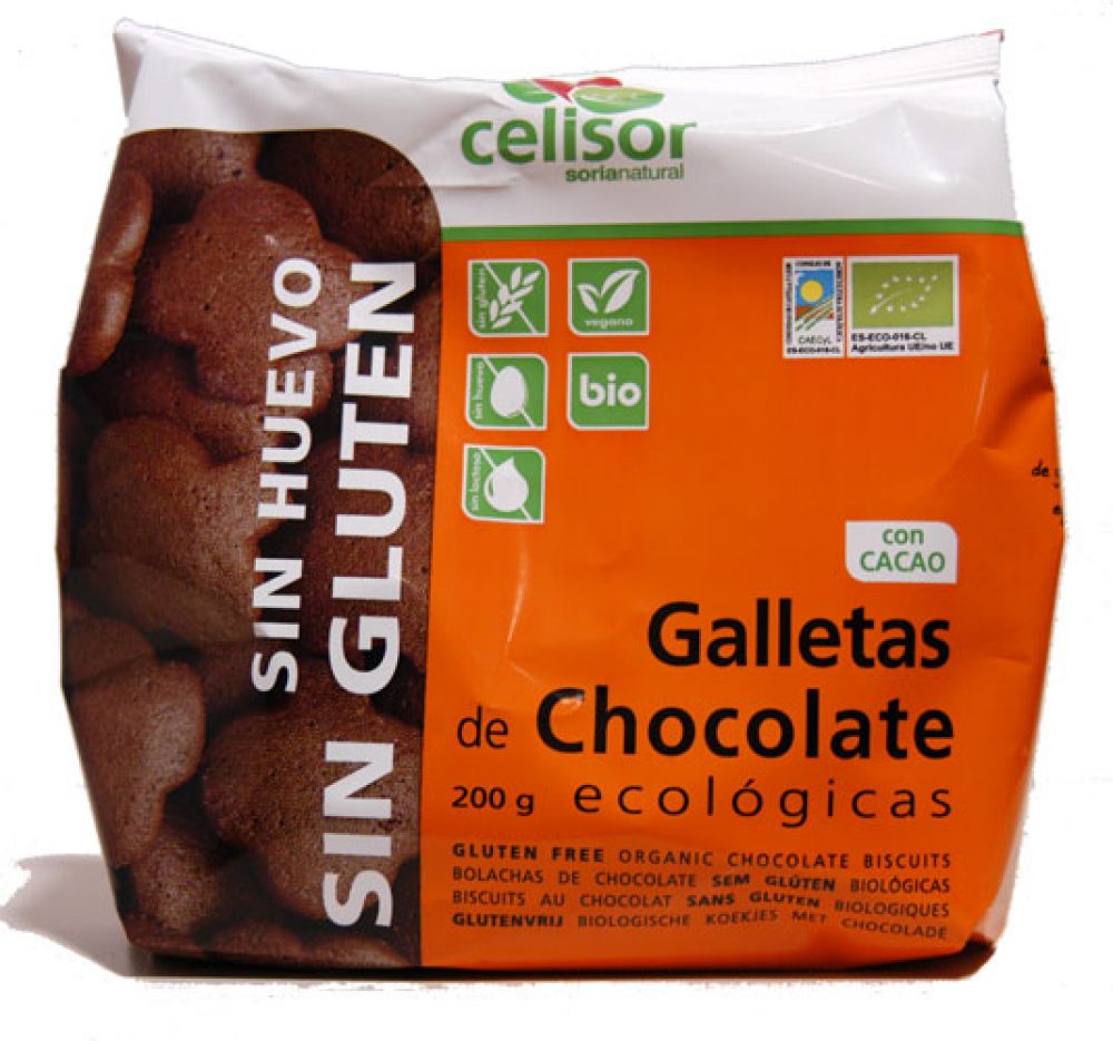 BOLACHAS CHOCOLATE S/ GLUTEN BIO 200G CELISOR - BIOCABAZ - CABAZES ...