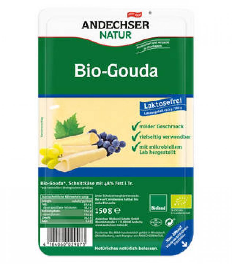 QUEIJO GOUDA BIO 150G ANDECHSER - BIOCABAZ - CABAZES BIOLÓGICOS