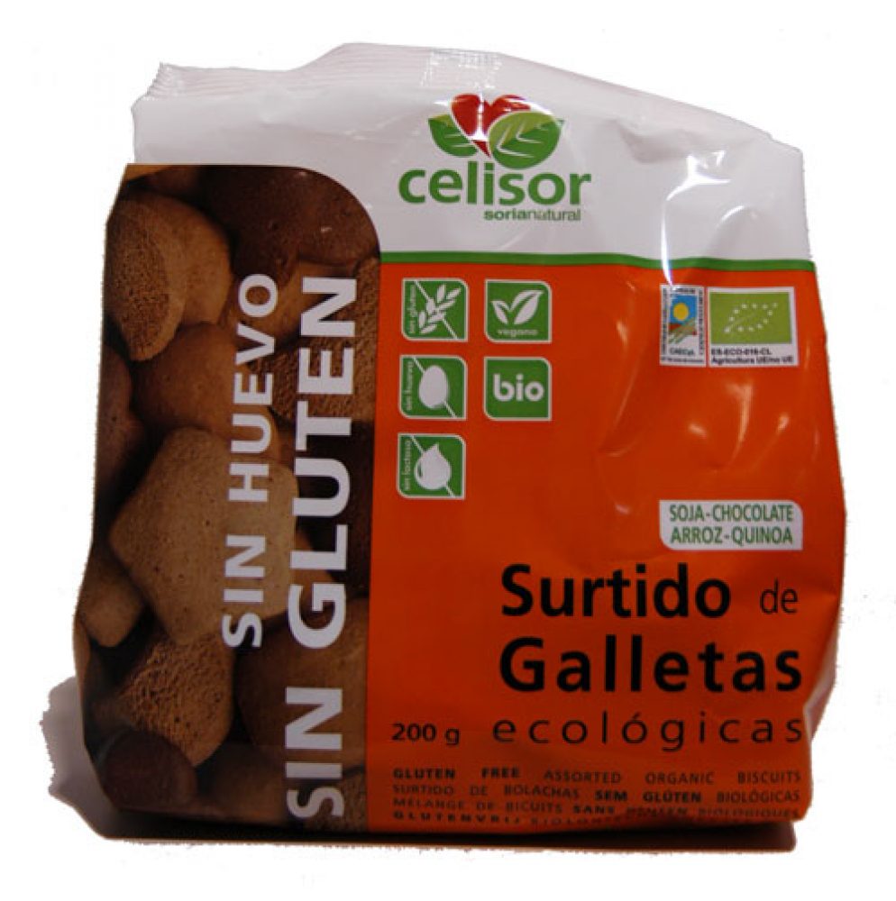 CELISOR ORGANIC GLUTEN-FREE COOKIES ASSORTED 200GR - CABAZES BIOLÓGICOS