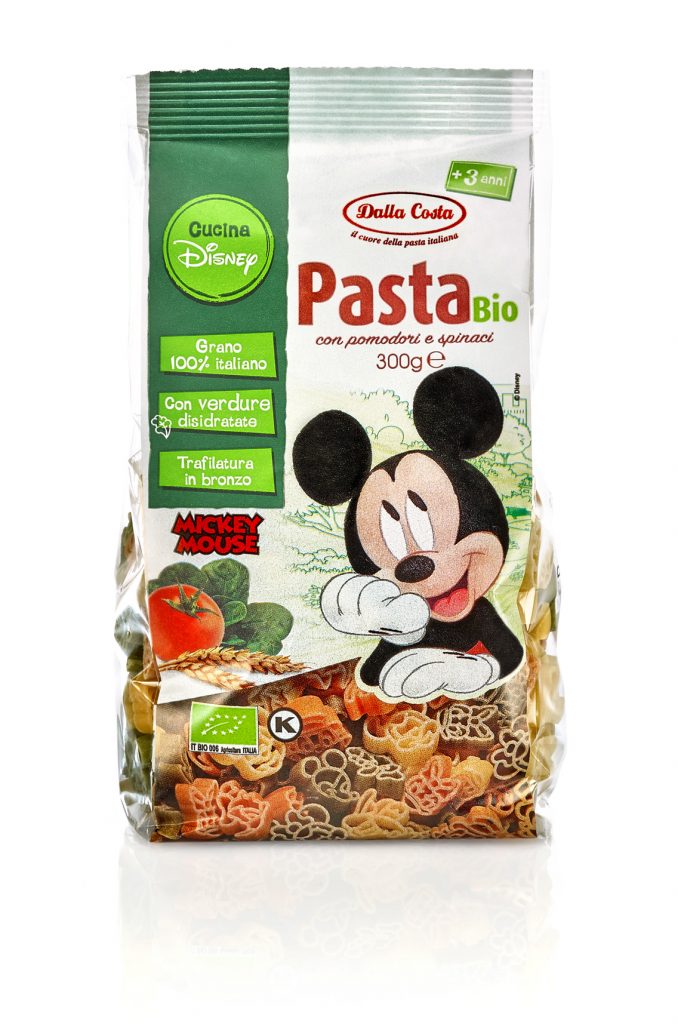 DALLA COSTA ORGANIC TRICOLOR PASTA DISNEY MICKEY 300GR - CABAZES BIOLÓGICOS